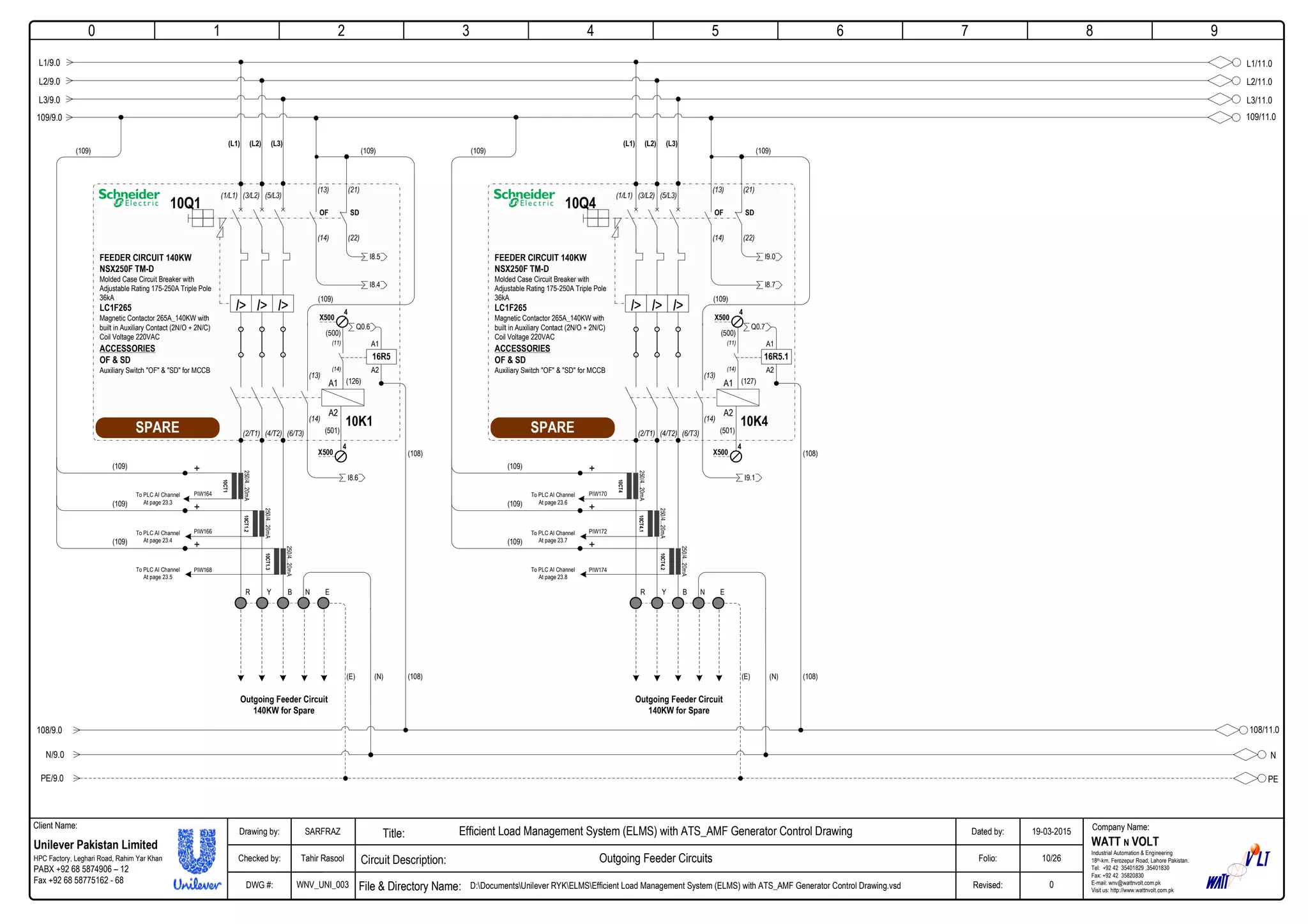 Efficient Load Management System (ELMS) with ATS_AMF Generator Control Drawing | PDF