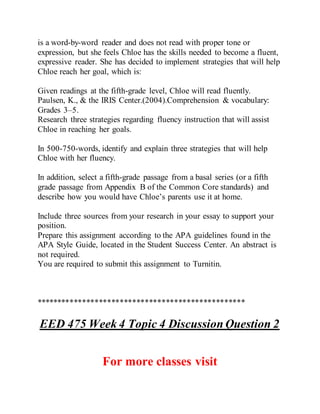 Eed 475 Effective Communication / snaptutorial.com | Free Download