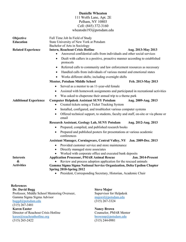 Danielle Wheaton Resume | PDF | IT and Internet Support | Internet