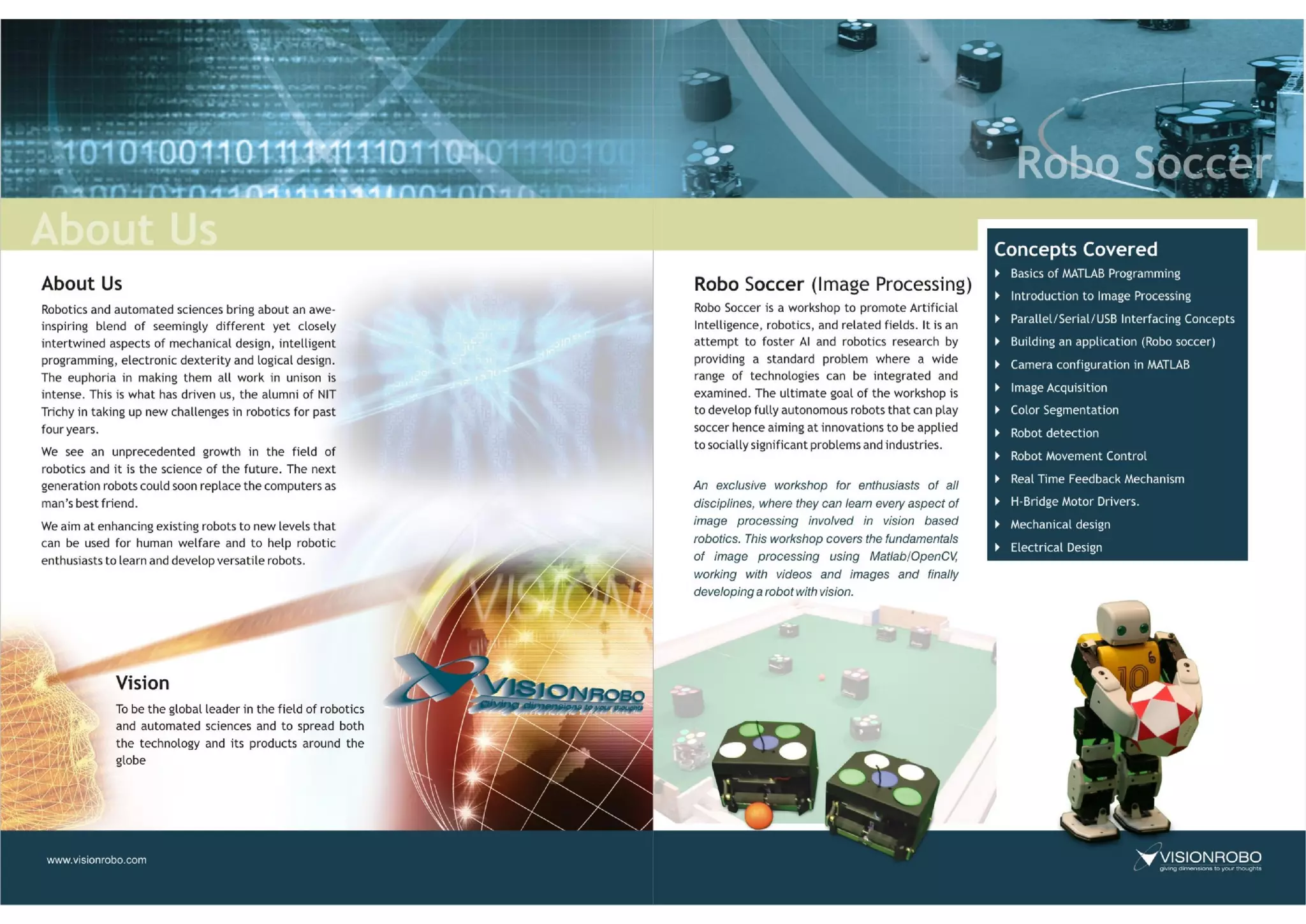 VISIONROBO Robotics Workshop Brochure | PDF