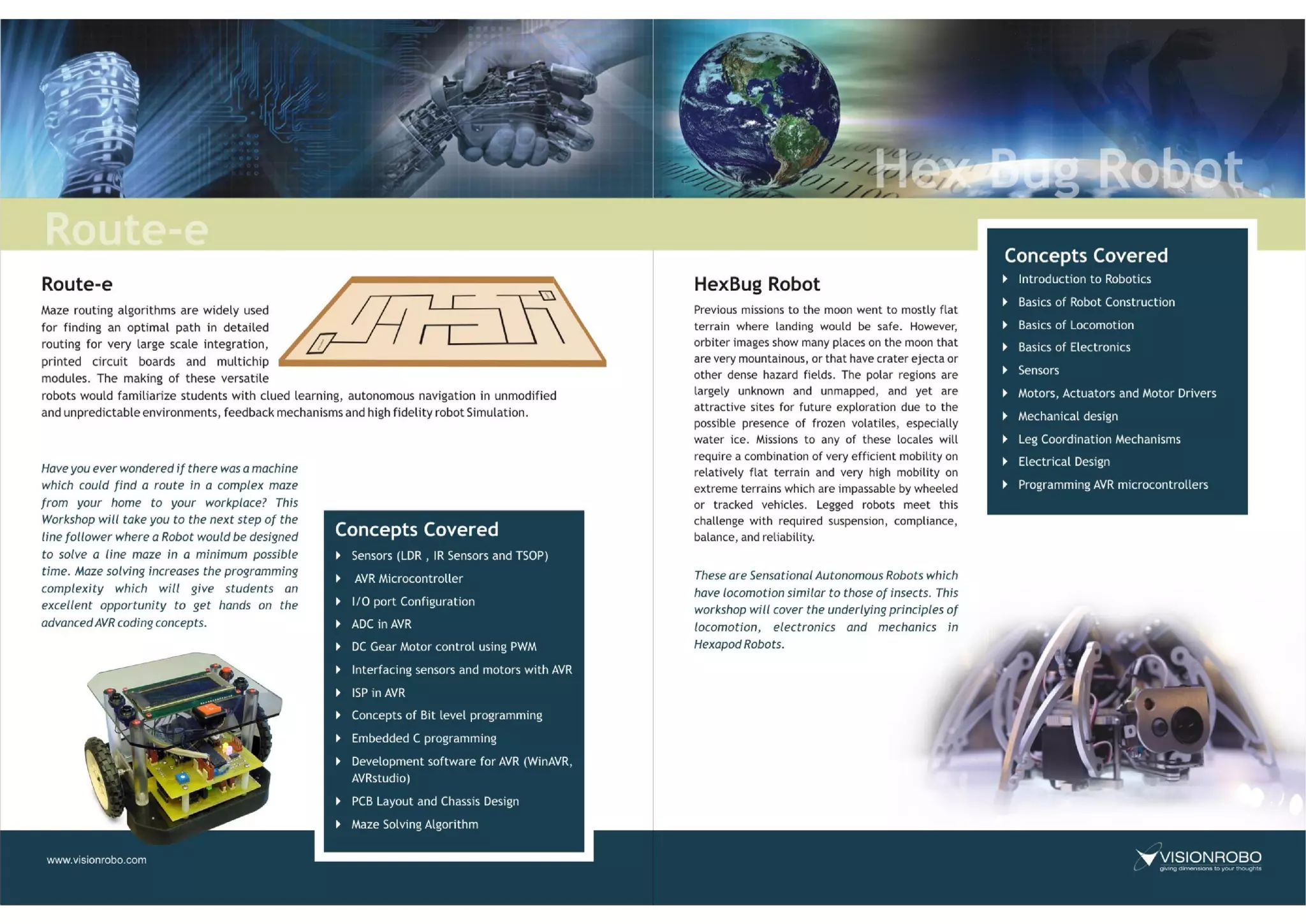 VISIONROBO Robotics Workshop Brochure | PDF