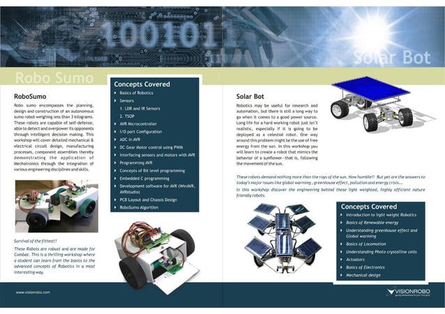 VISIONROBO Robotics Workshop Brochure | PDF