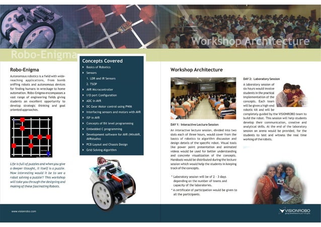VISIONROBO Robotics Workshop Brochure | PDF