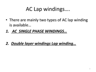 Lap winding for AC machine | PPTX