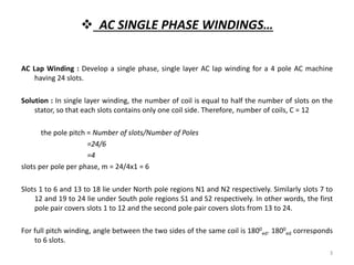 Lap winding for AC machine | PPTX