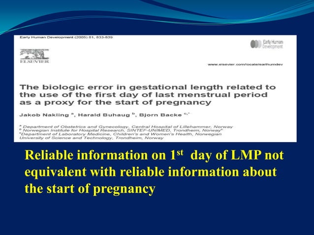 pregnancy dating, assessment gesational age | PPT