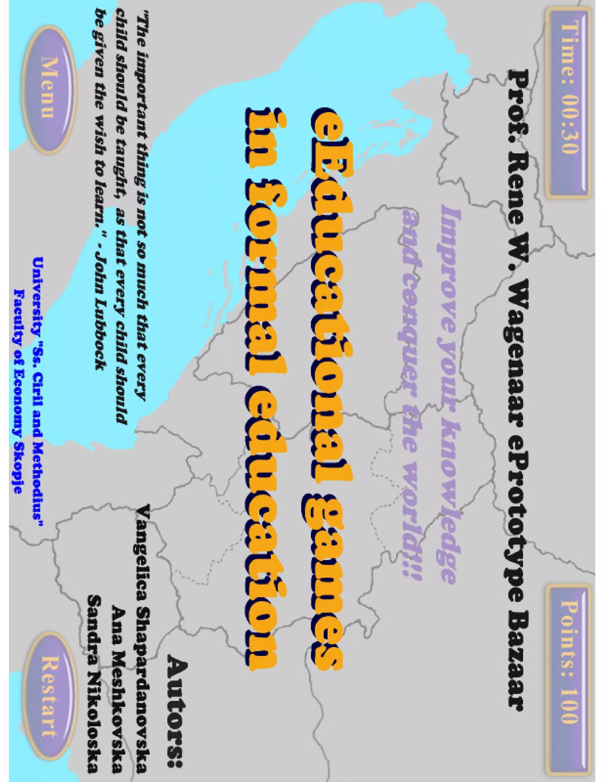 E-educational games in formal education - Poster | PDF