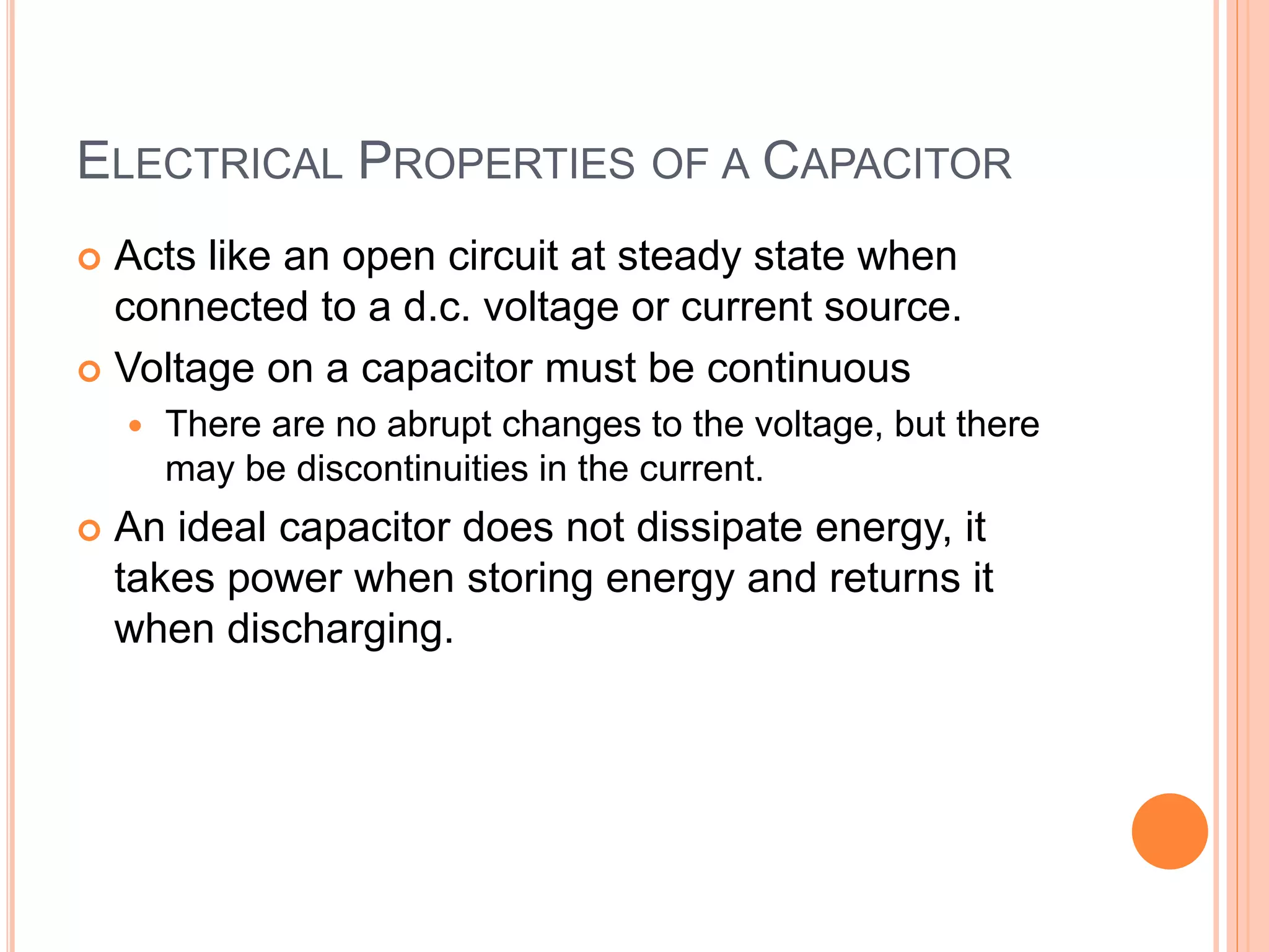EEE Introduction to Capacitors and Charging and Discharging of capacitors. | PPTX