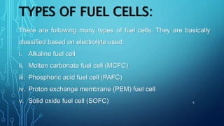 Principle and types of Fuel cells | PPTX
