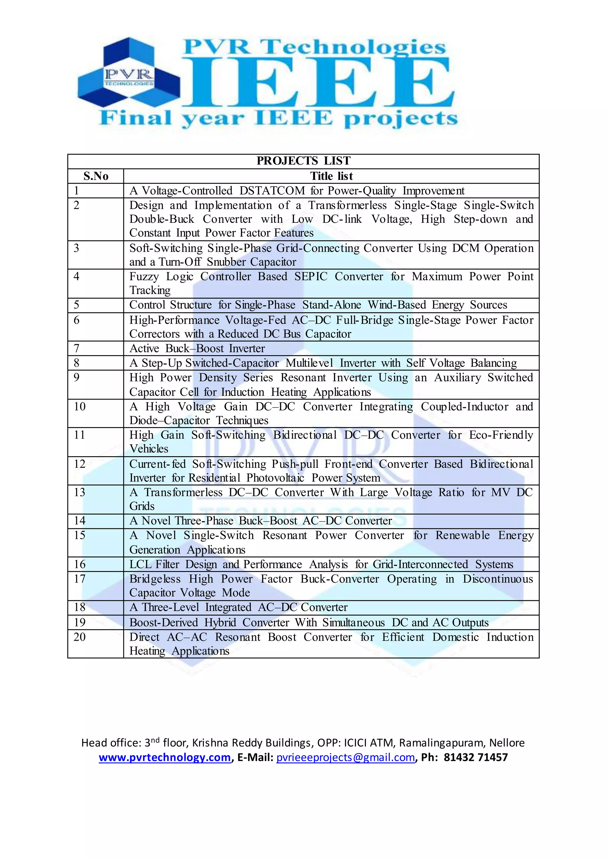 IEEE PROJECTS LIST | PDF