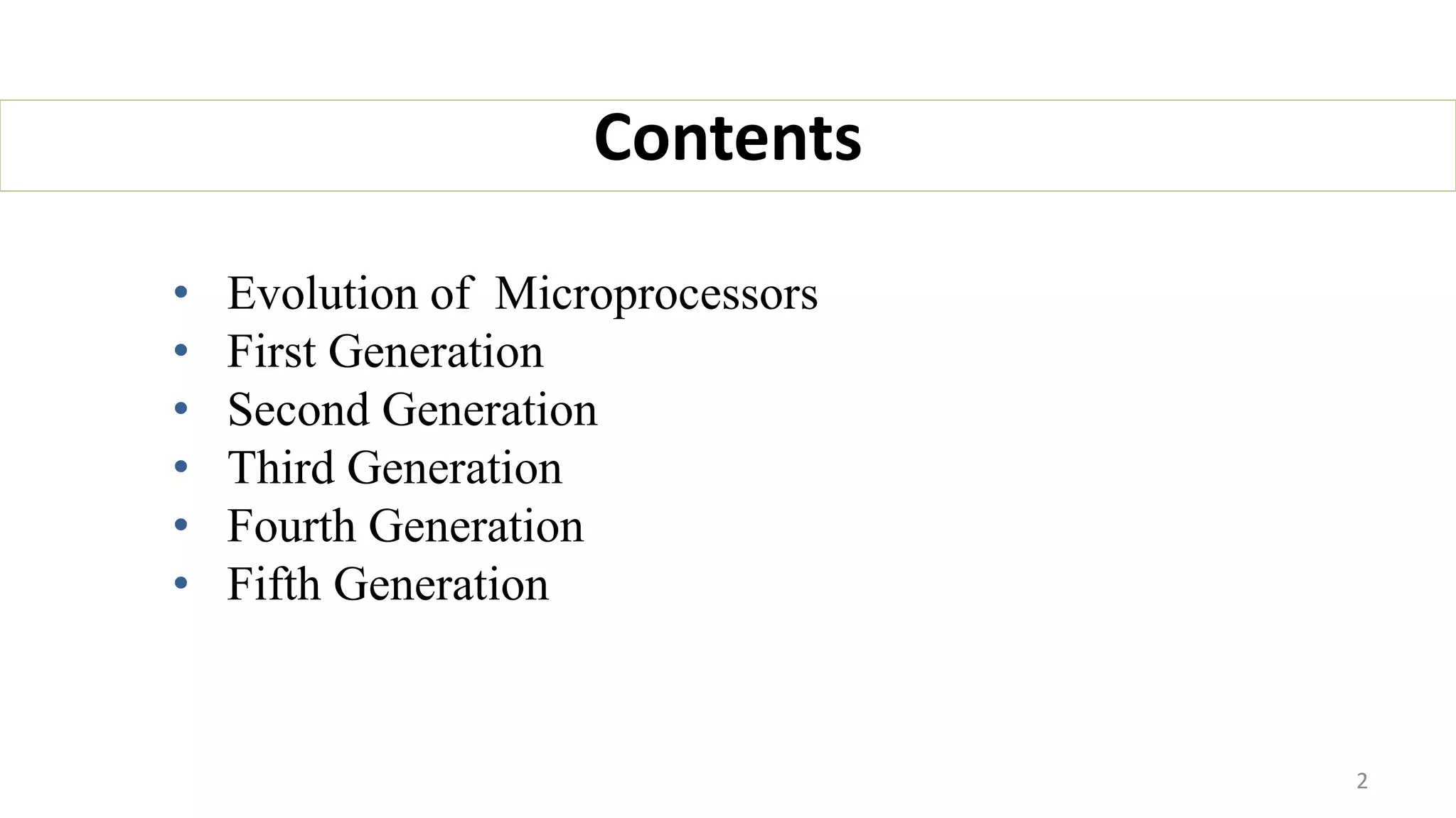 Evolution Of Microprocessor Pptx