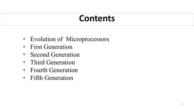Evolution of Microprocessor | PPTX | Computing | Technology & Computing