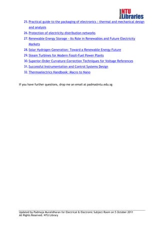 List of EEE e-books in NTU Library | PDF