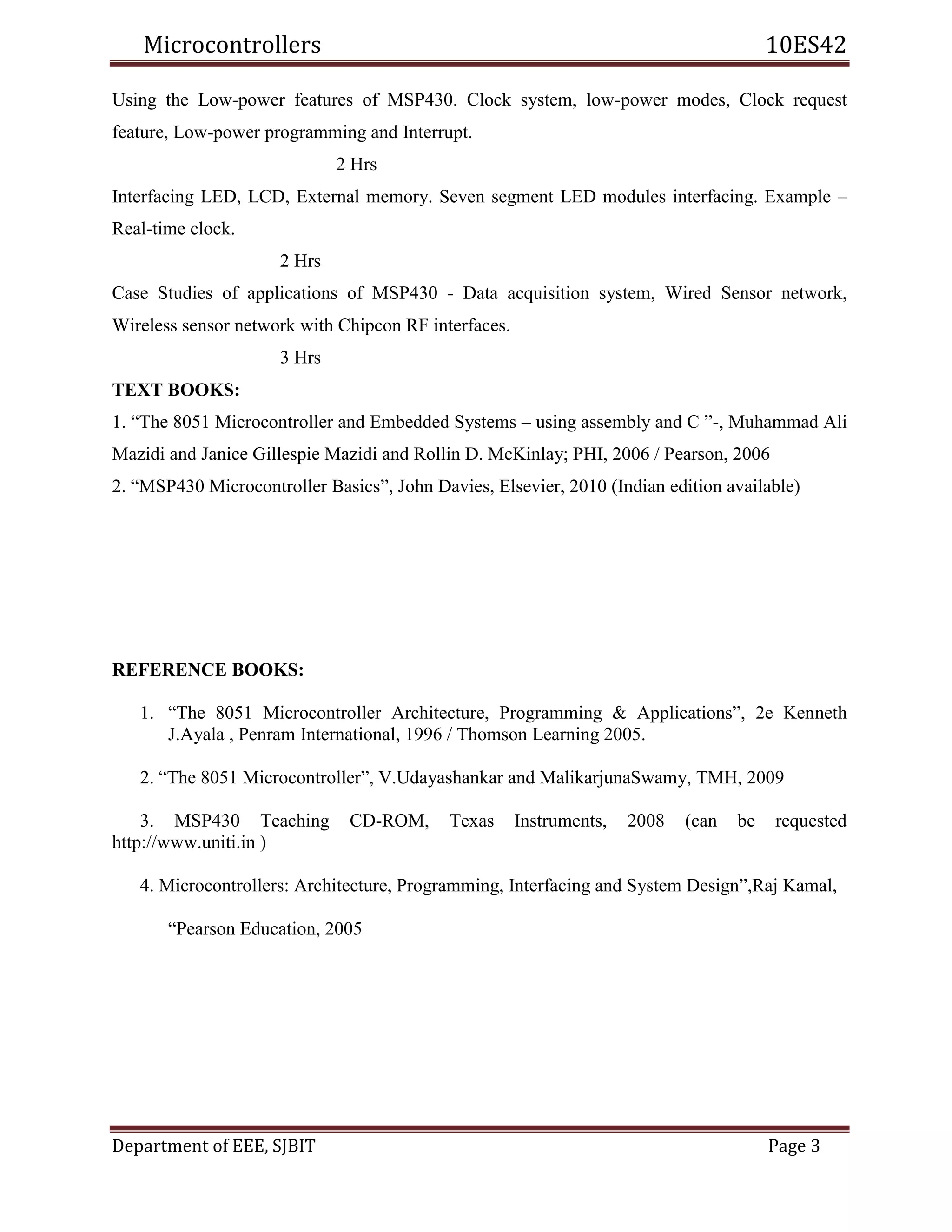 Eee iv-microcontrollers [10 es42]-notes | PDF