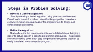 What is an Algorithm and Flow Chart along with step wise problem solvingt | PDF