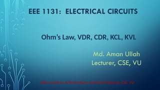 Basic Electrical Circuit in the Varendra University | PPT