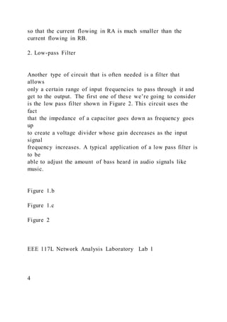 EEE 117L Network Analysis Laboratory Lab 1 1 | PDF