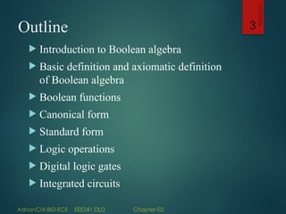 EEE241DLDlect02 Digital logic and design Boolean function | PPTX