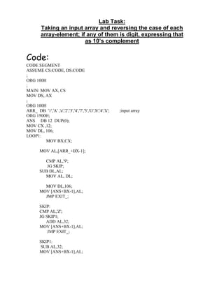 Eee316: Logical Instructions, Jump Commands, LOOPs and Arrays in Assembly Language | PDF