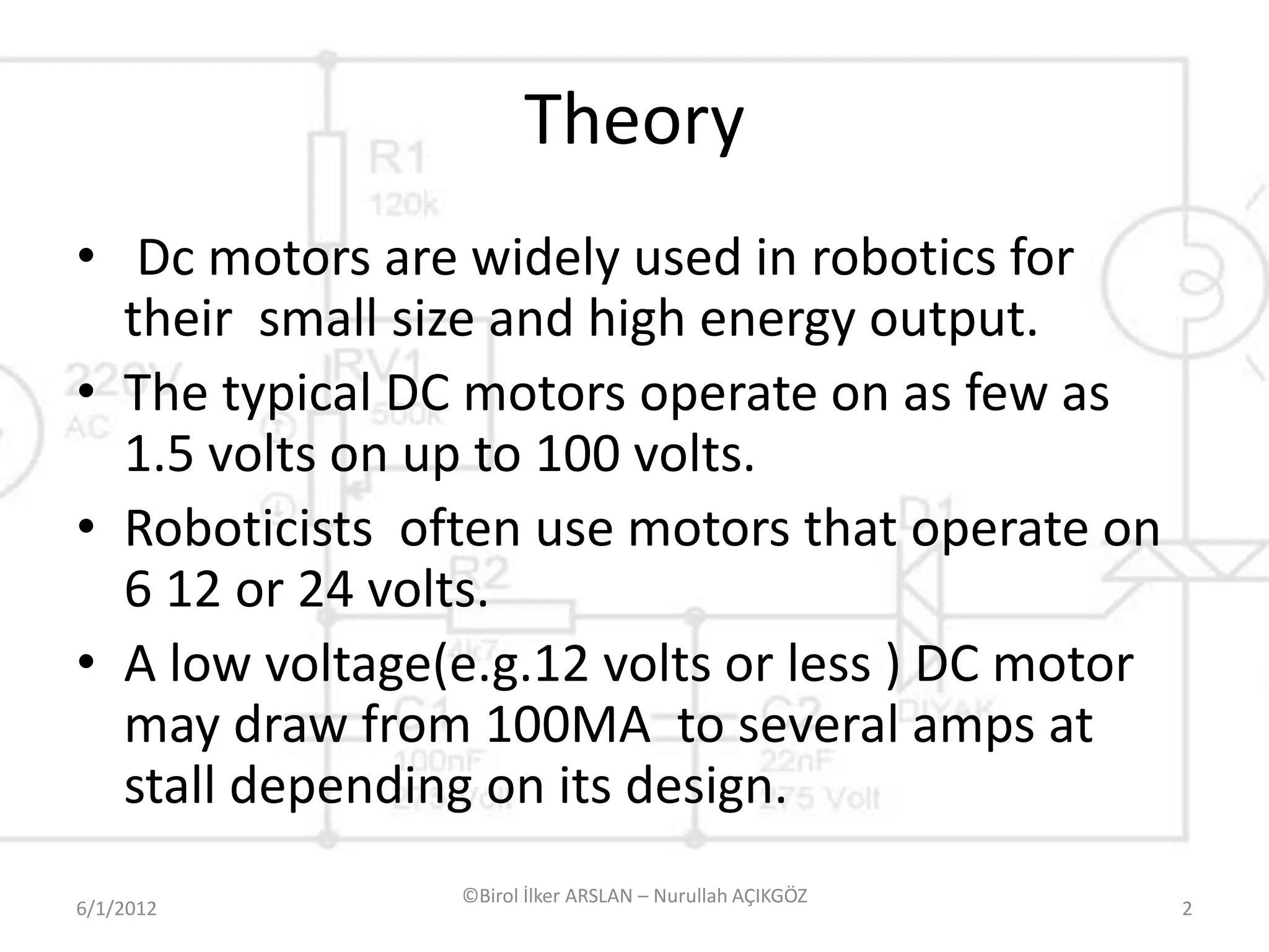 DC Motor Control By Using A Chopper Circuit | PPTX