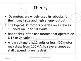 DC Motor Control By Using A Chopper Circuit | PPTX