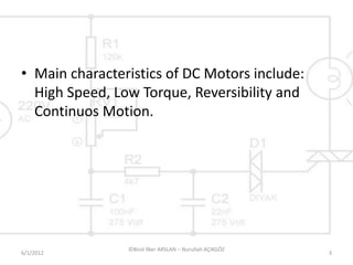 DC Motor Control By Using A Chopper Circuit | PPTX