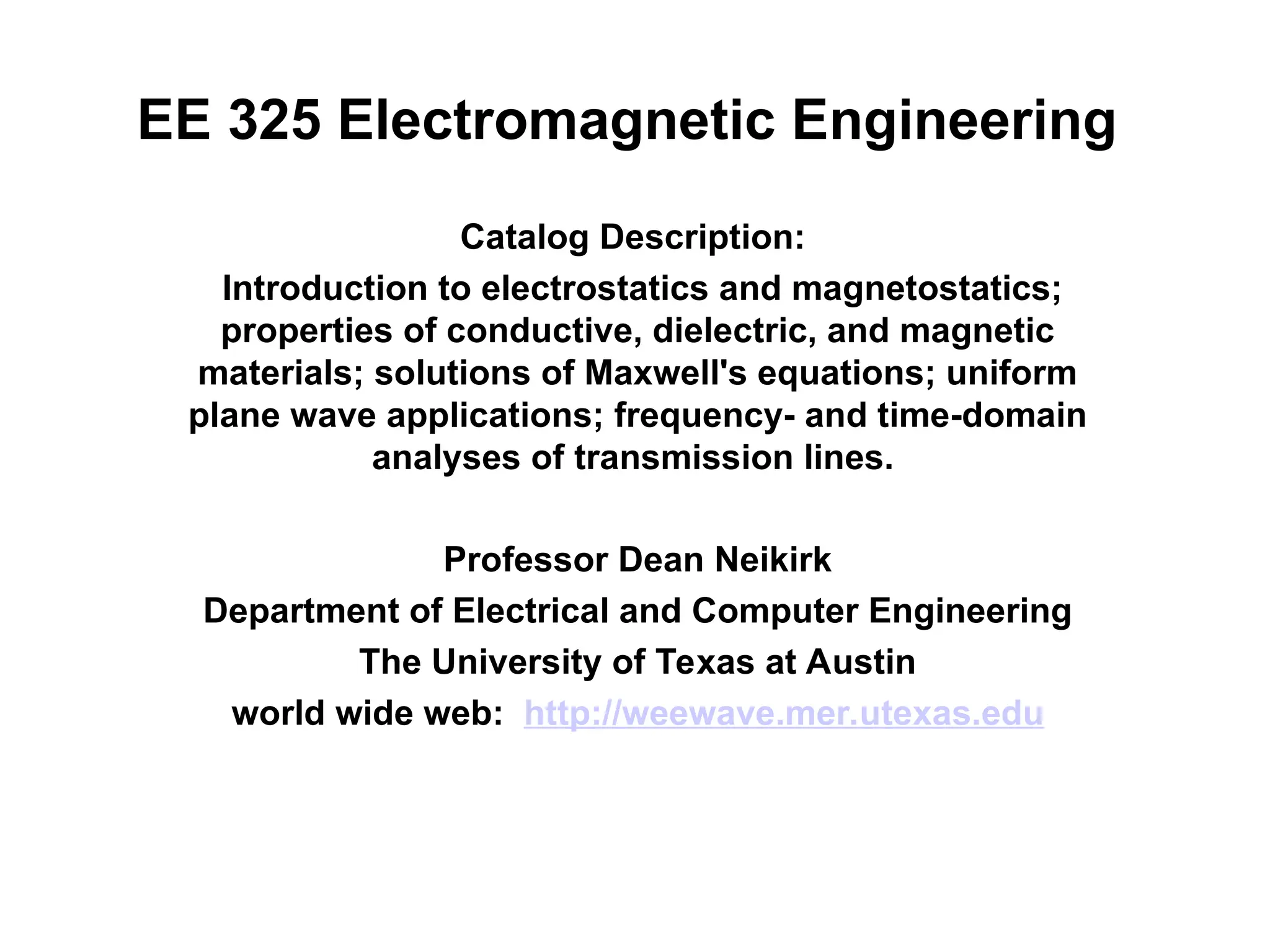EEE 325 Electromagnetic Engineering History.ppt