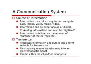 Introduction to Communication Systems 1 | PDF