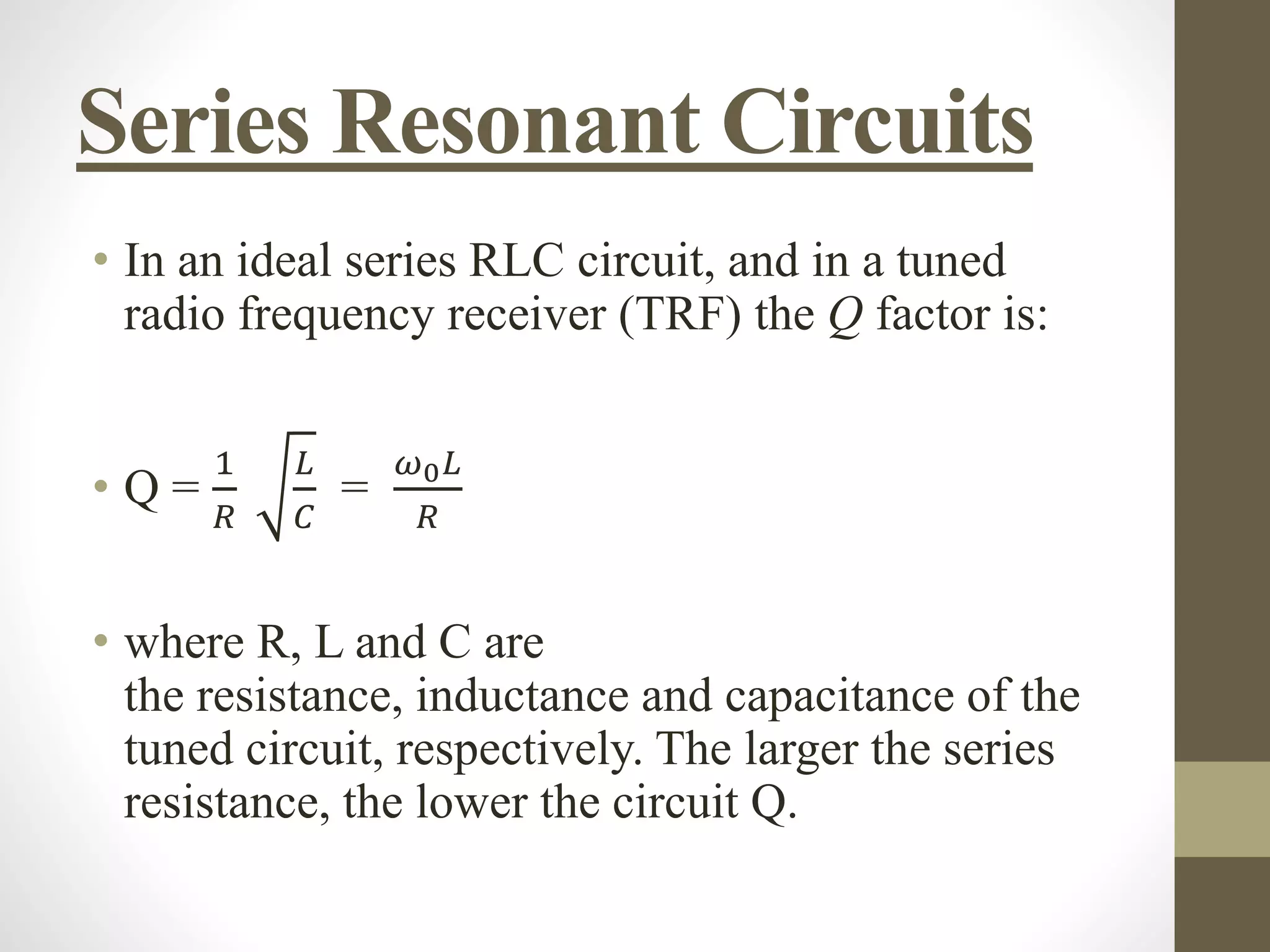 Q-Factor In Series and Parallel AC Circuits | PPTX