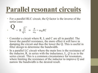 Q-Factor In Series and Parallel AC Circuits | PPTX
