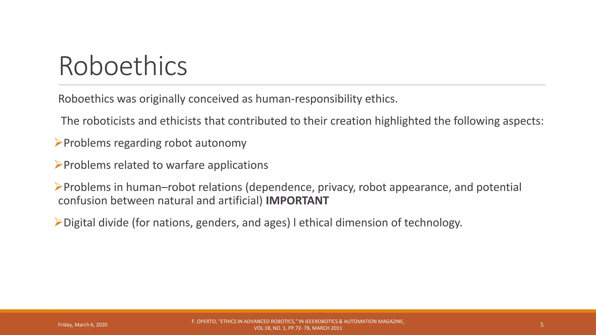 Ethics in Advanced Robotics Article Presentatio | PPTX | Robotics ...