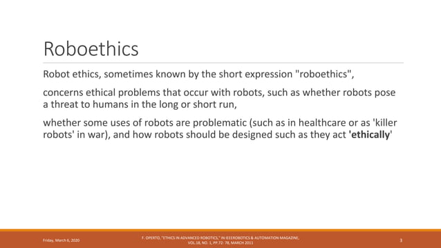 Ethics in Advanced Robotics Article Presentatio | PPTX | Robotics ...