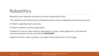 Ethics in Advanced Robotics Article Presentatio | PPTX | Robotics ...