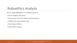 Ethics in Advanced Robotics Article Presentatio | PPTX