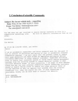 Conclusion of scientific Community | DOCX