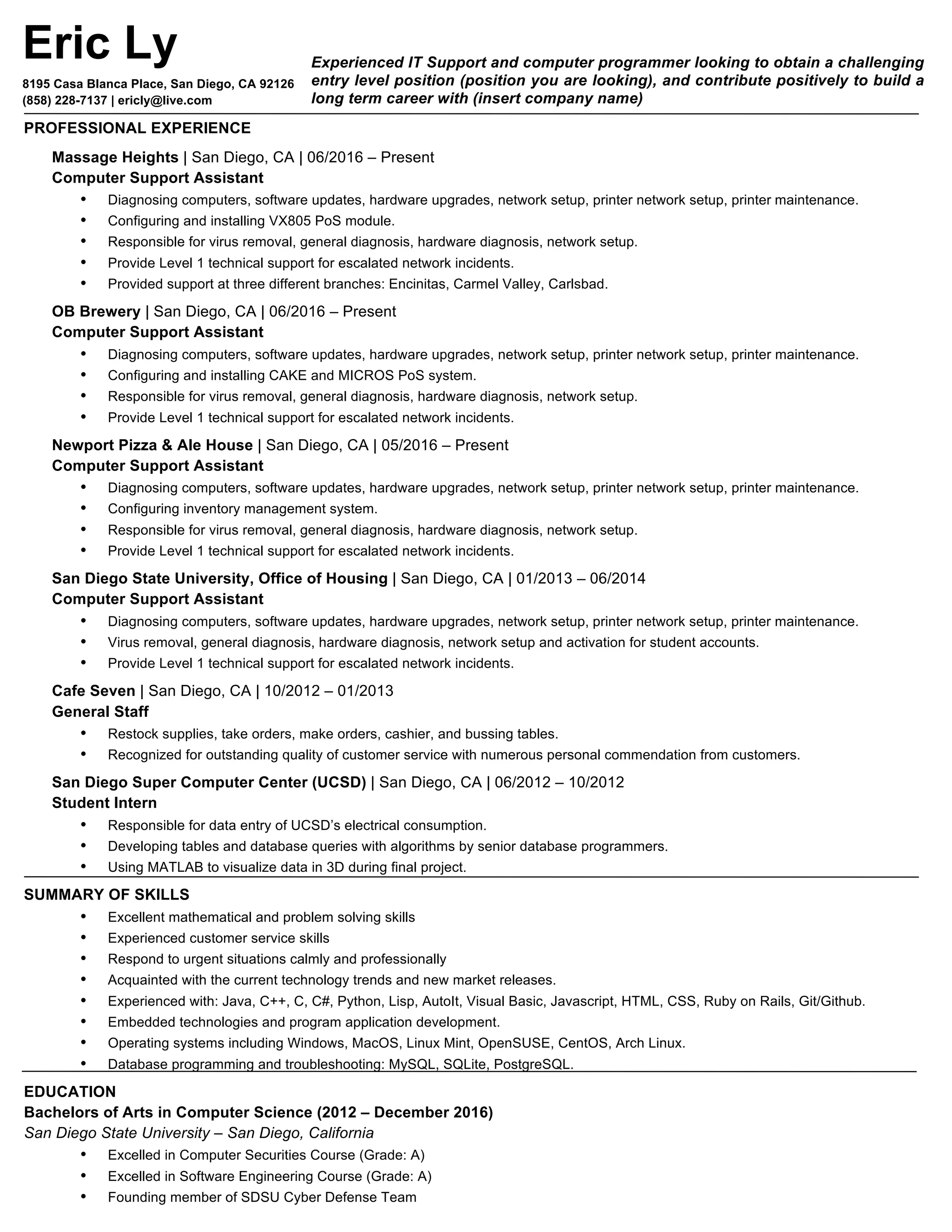 Eric Ly's Resume | PDF