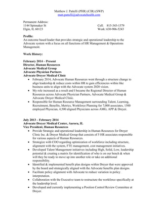 Matthew J Pattelli | DOC | Human Resources | Business