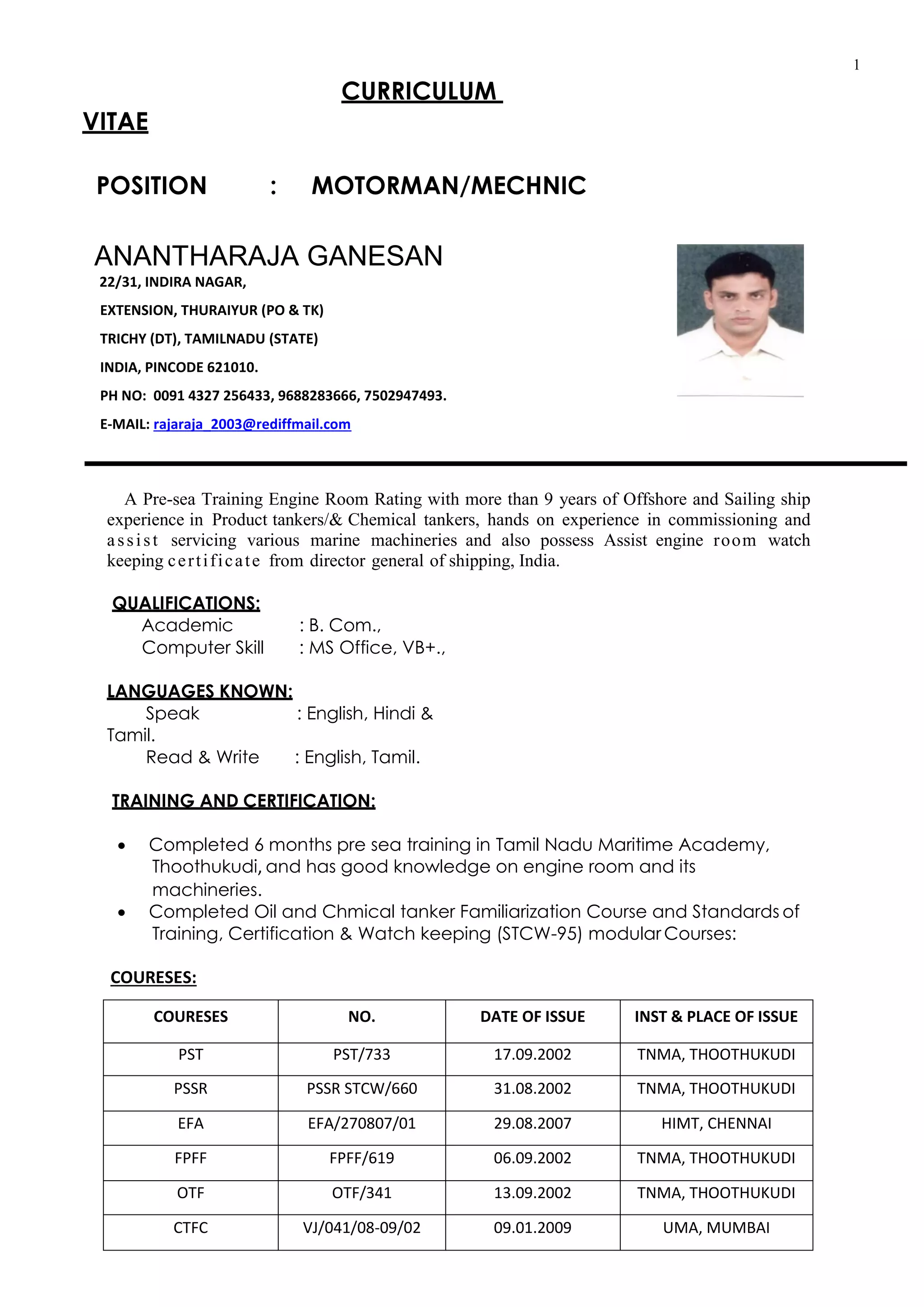 Anantharaja_resume | PDF