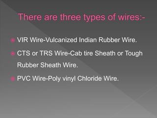 Electrical Wiring:Types of wires and Cables and the circuit control on ...