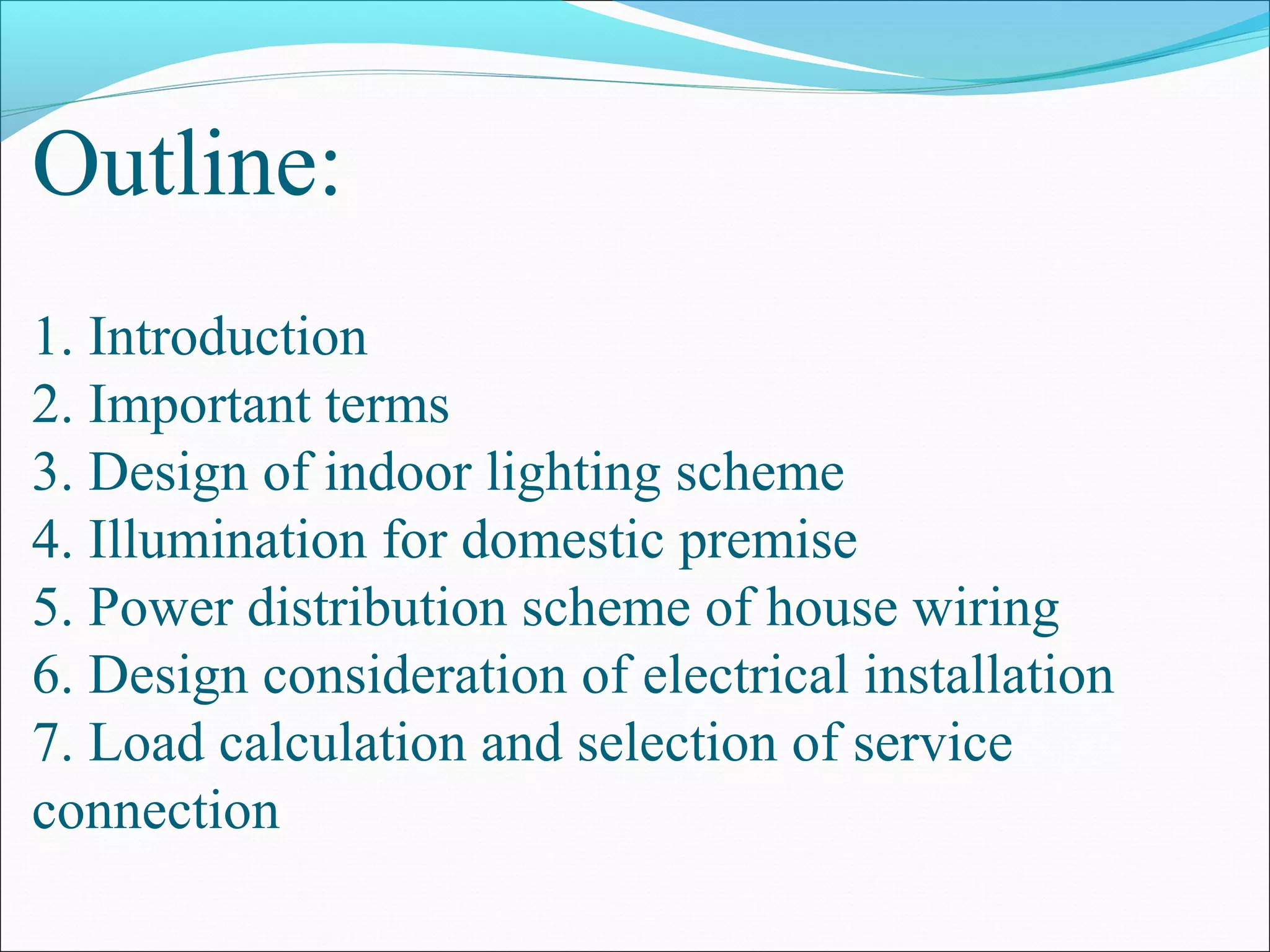 EEE illumination scheme for domestic premise | PPT