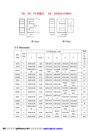 Ee、ef、ei型磁芯 | PDF