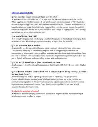 EEE Interview Question | PDF | Physics | Science