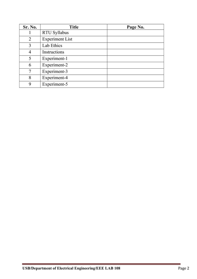 Electrical and Electronics lab manual | PDF