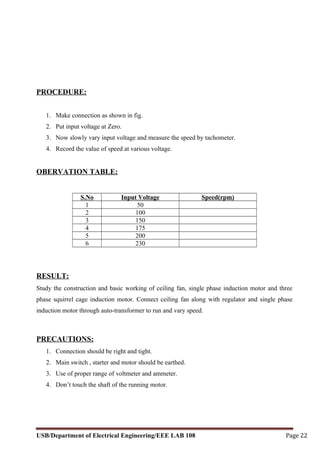Electrical and Electronics lab manual | PDF