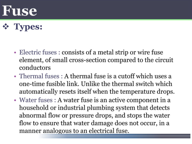 Eee(types of fuse) | PPT