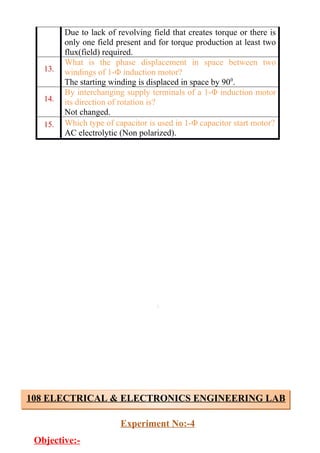 electrical and electronics lab viva questions | PDF