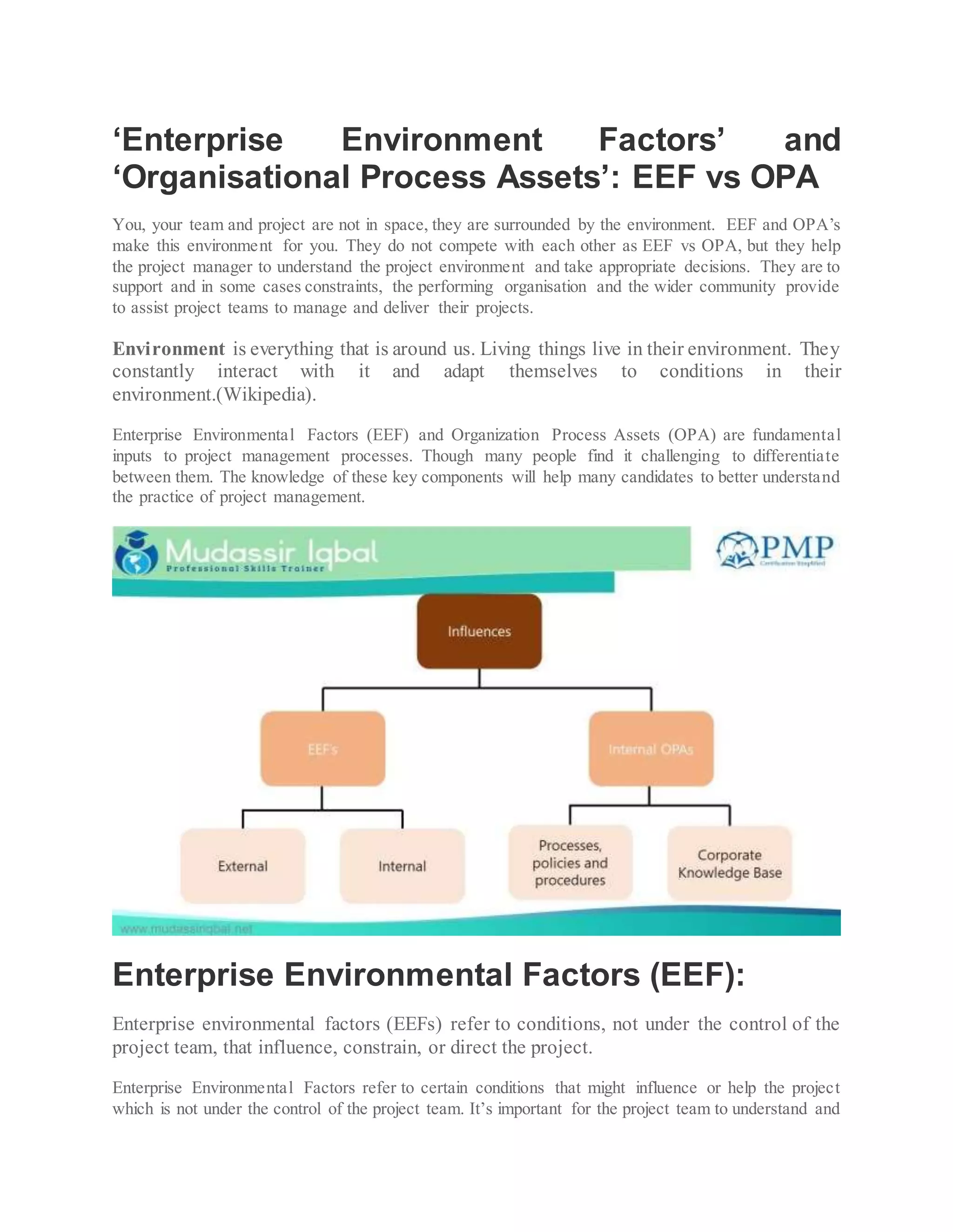 EEF and OPA - PMP/CAPM from PMI | DOCX
