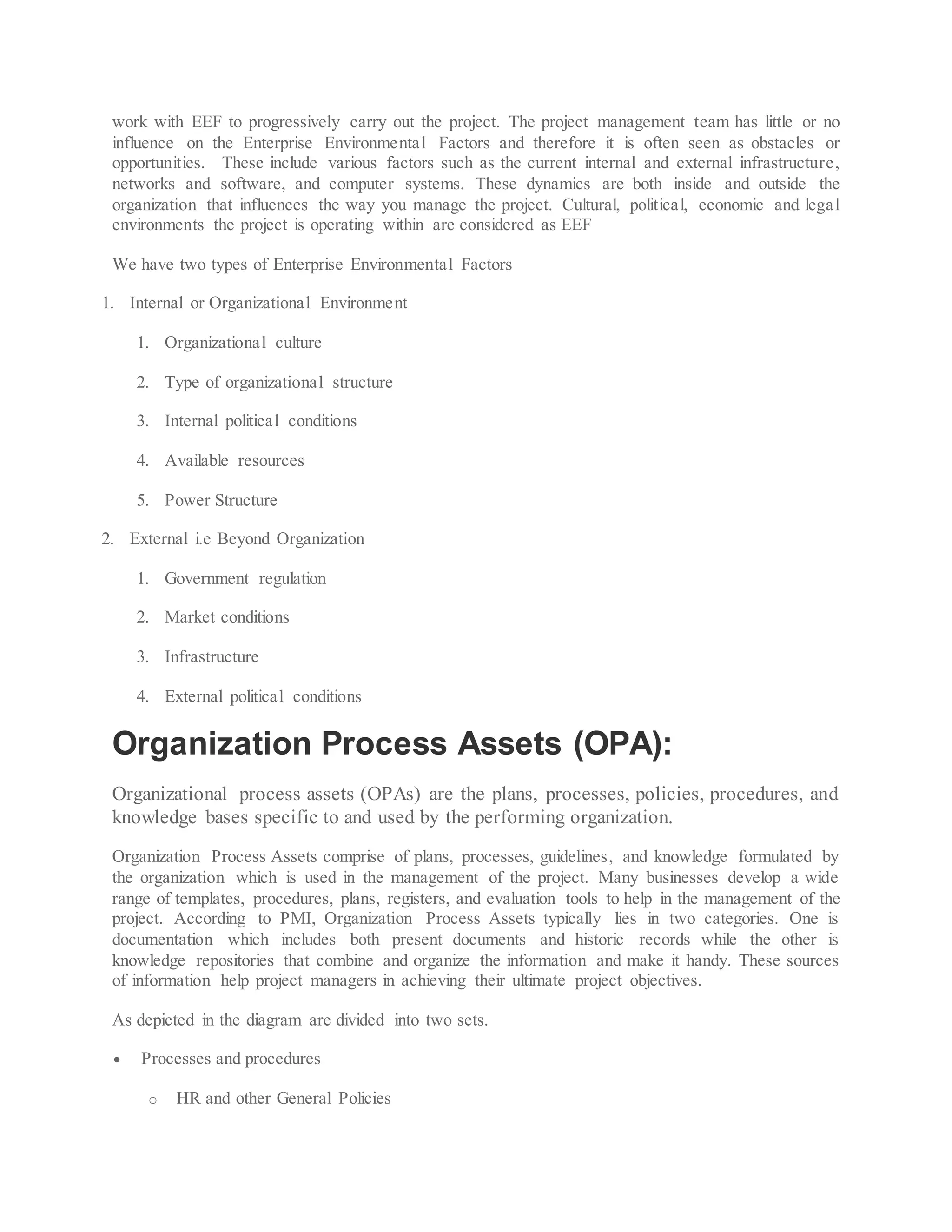 EEF and OPA - PMP/CAPM from PMI | DOCX
