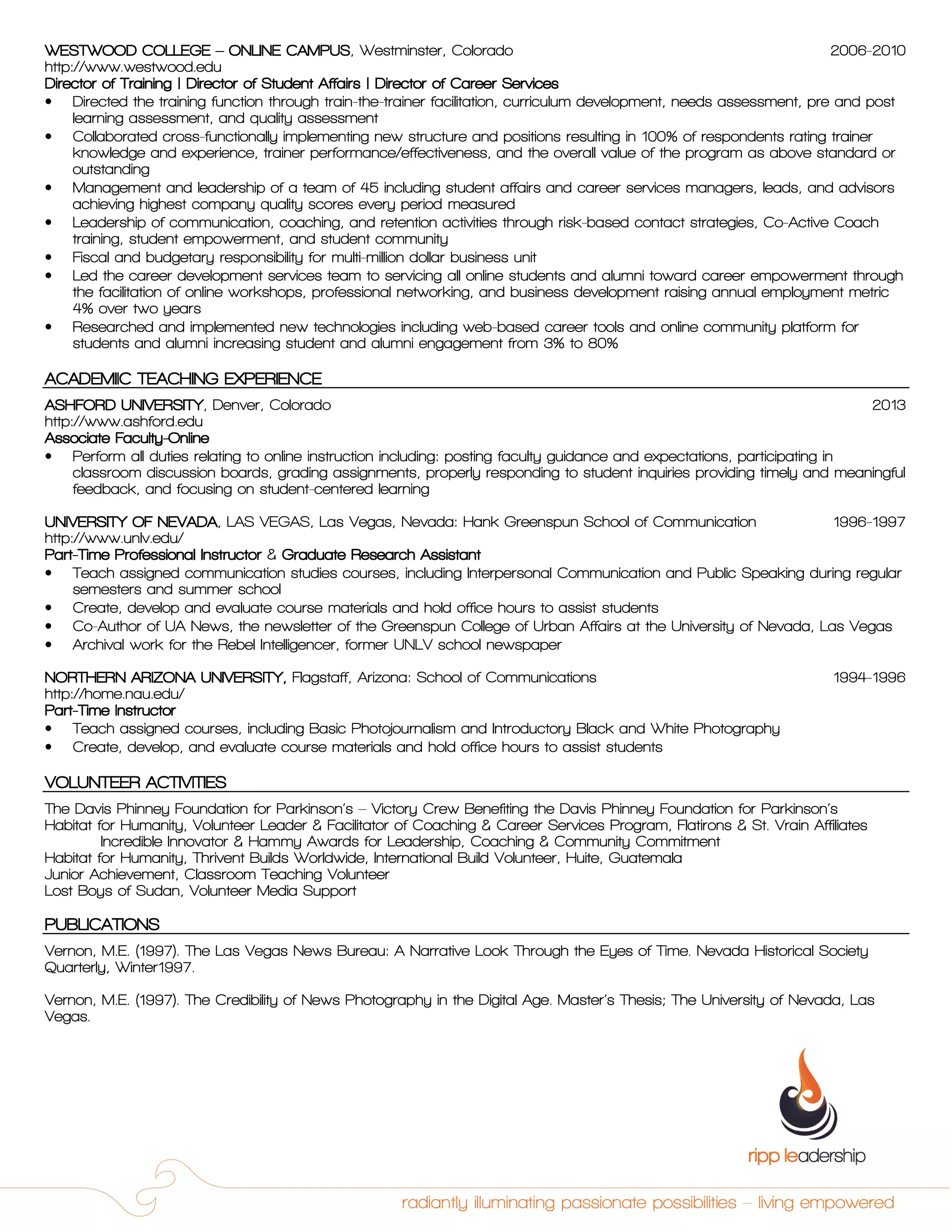 Mara B Vernon CPCC PCC CDWF Resume | PDF