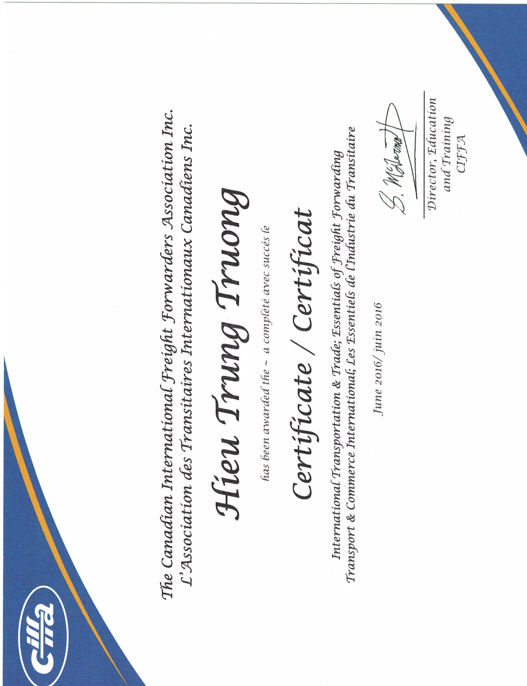 CIFFA Certificate | PDF